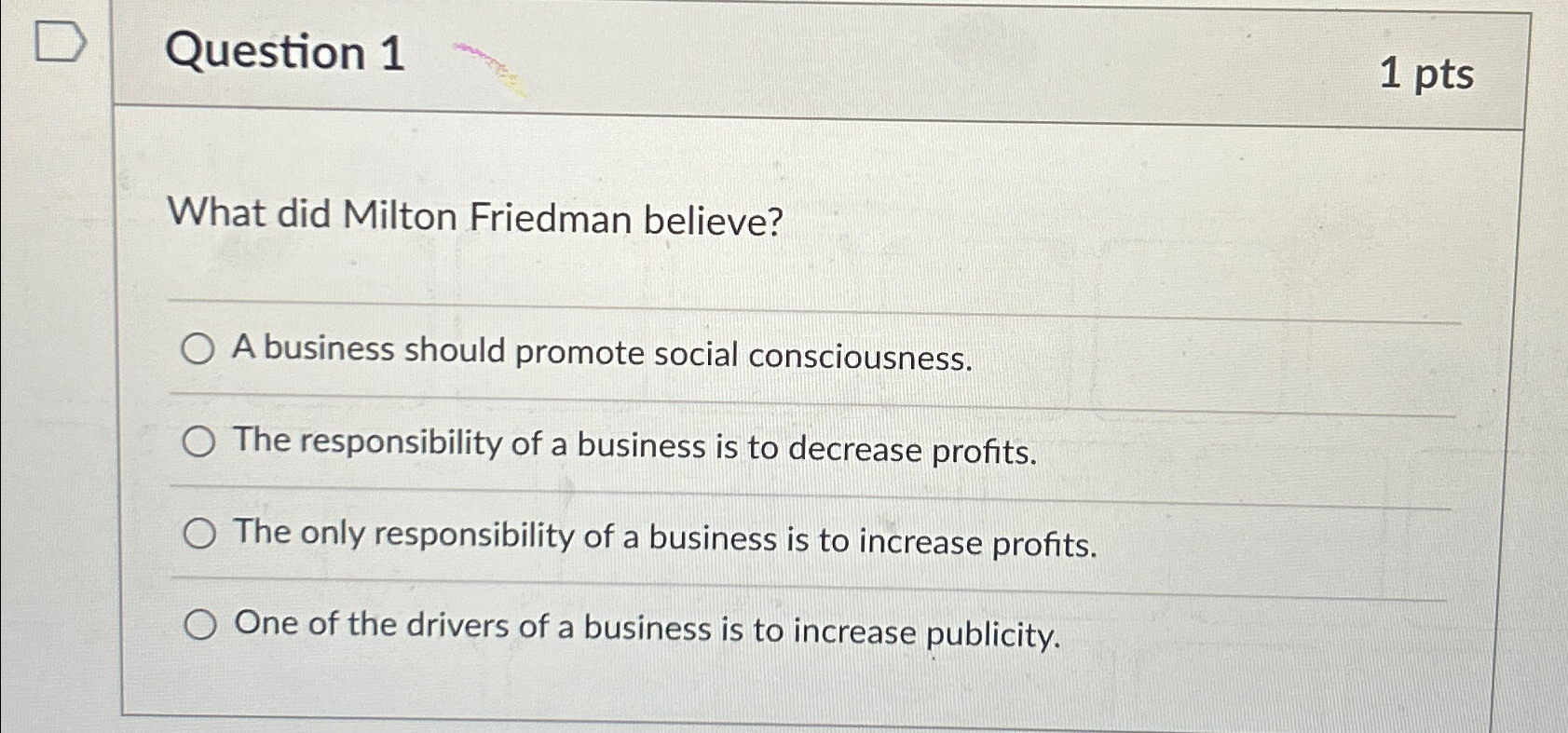 Solved Question 11 ﻿ptsWhat did Milton Friedman believe?A | Chegg.com