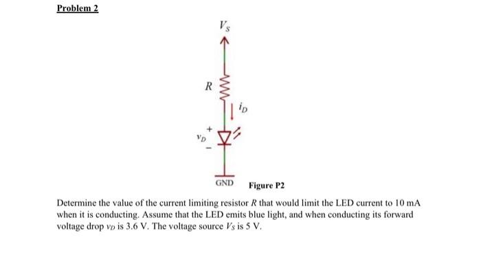 Solved Problem 2 Determine the value of the current limiting | Chegg.com