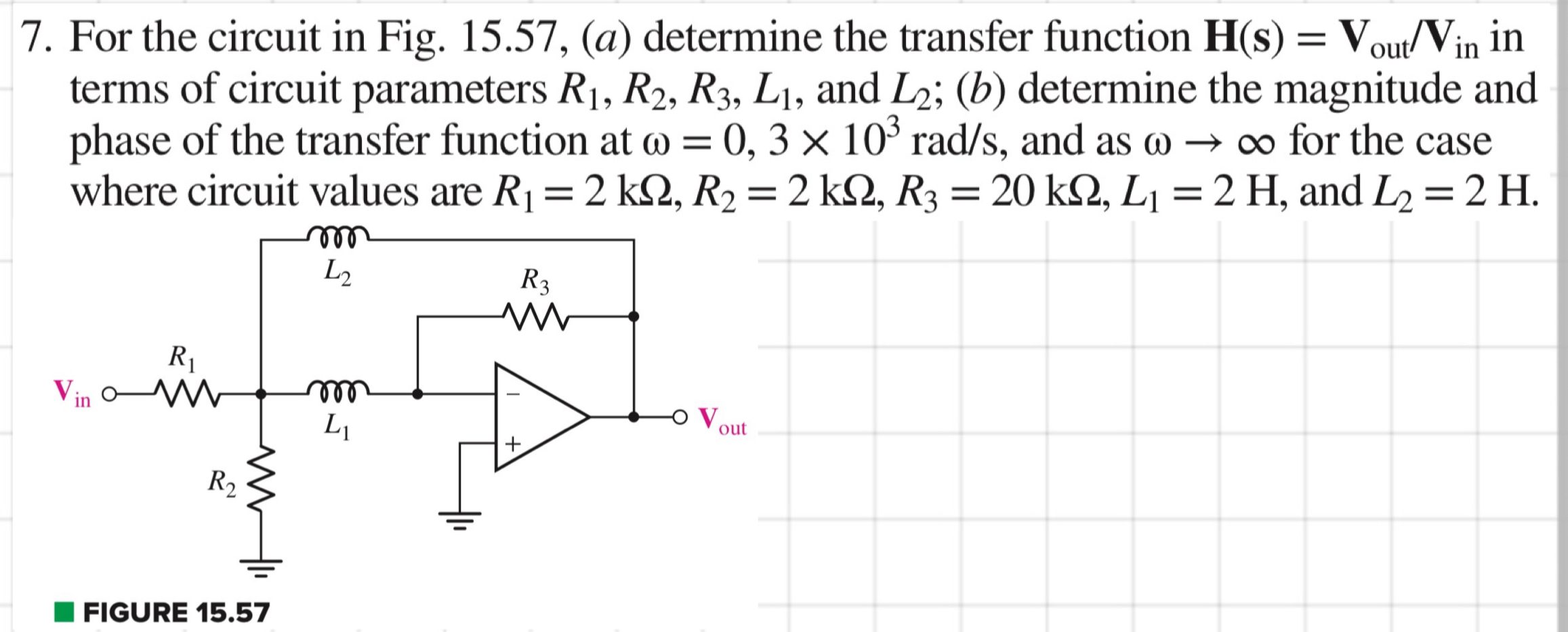 Solved For the circuit in Fig. 15.57, (a) ﻿determine the | Chegg.com