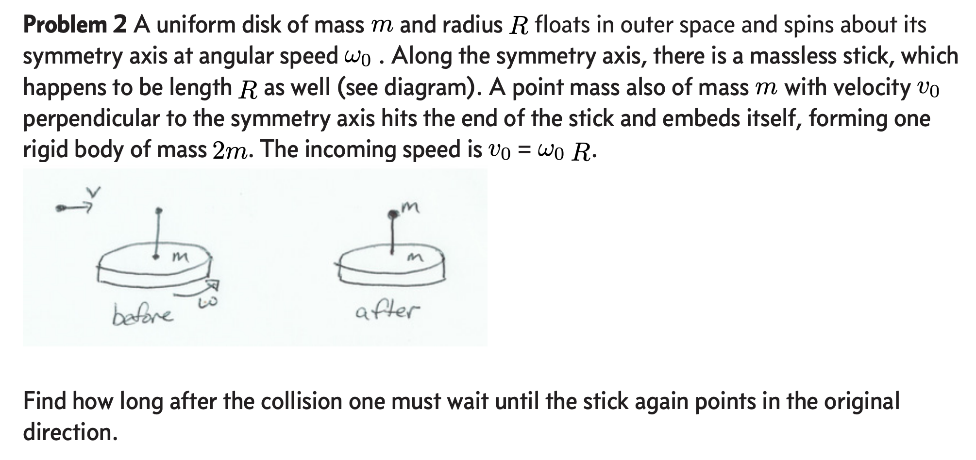 Solved Problem 2 ﻿A uniform disk of mass m ﻿and radius R | Chegg.com