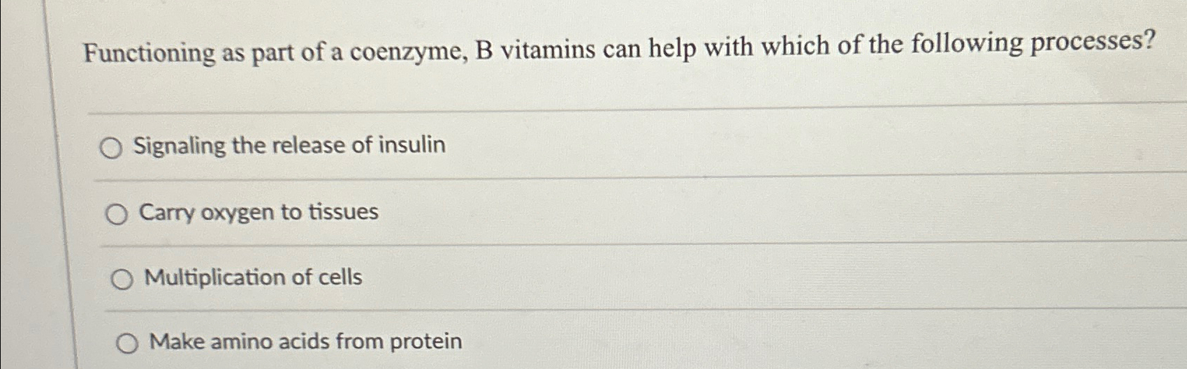 Solved Functioning as part of a coenzyme, B vitamins can | Chegg.com