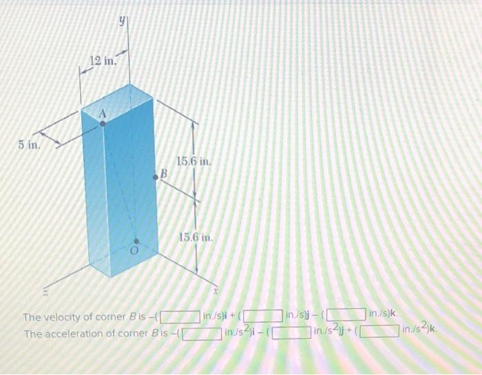Solved The rectangular block shown rotates about the | Chegg.com
