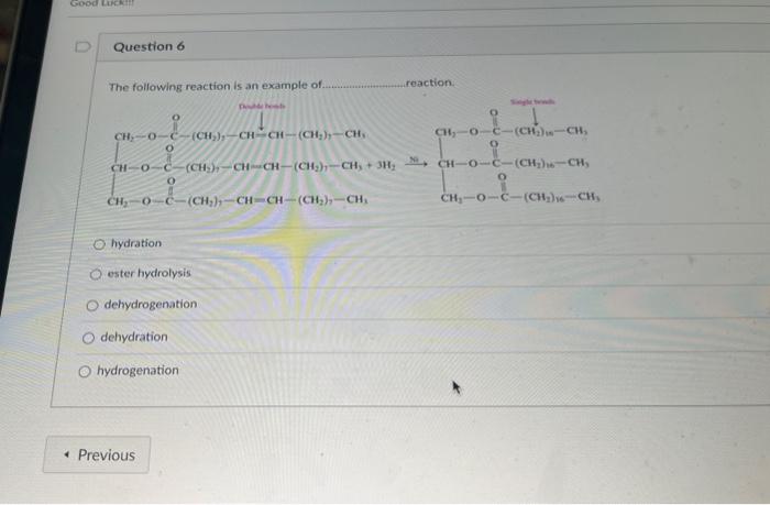 Solved The following reaction is an example of. reaction. | Chegg.com