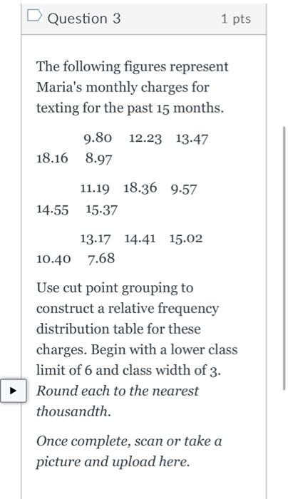 Solved The following figures represent Maria's monthly | Chegg.com