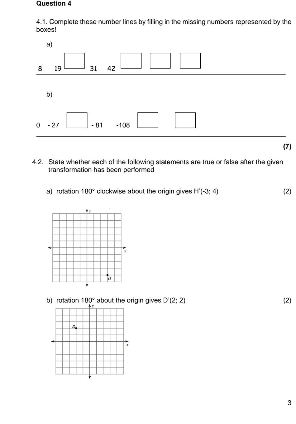 Solved 4.1. Complete these number lines by filling in the | Chegg.com