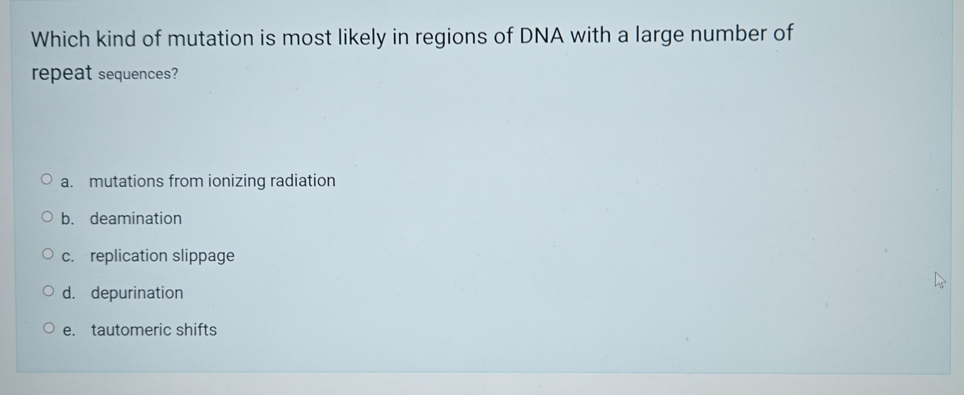 Solved Which kind of mutation is most likely in regions of | Chegg.com