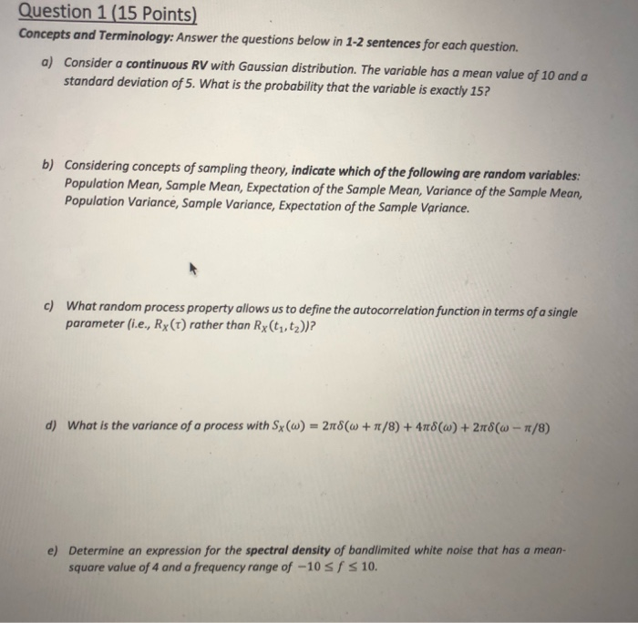 Solved Question 1 (15 Points) Concepts and Terminology: | Chegg.com Solved Question 1 (15 Points) Concepts and Terminology: | Chegg.com