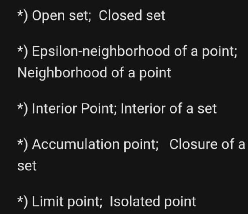 Solved *) Open set; Closed set *) Epsilon-neighborhood of a | Chegg.com