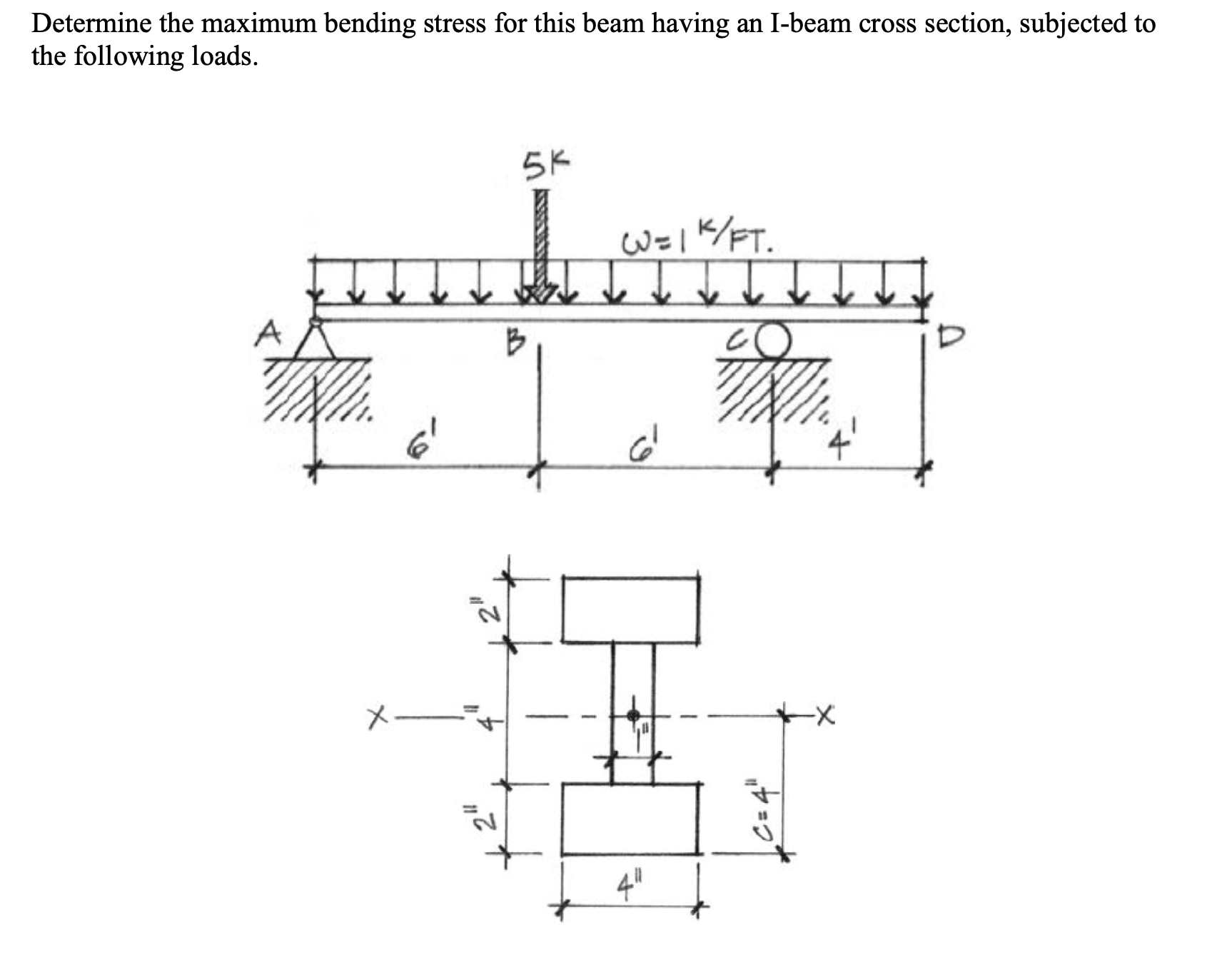 Determine the maximum bending stress for this beam | Chegg.com
