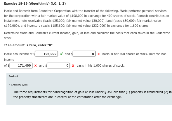 Solved Exercise 18-19 (Algorithmic) (LO. 1, 2)Marie and | Chegg.com