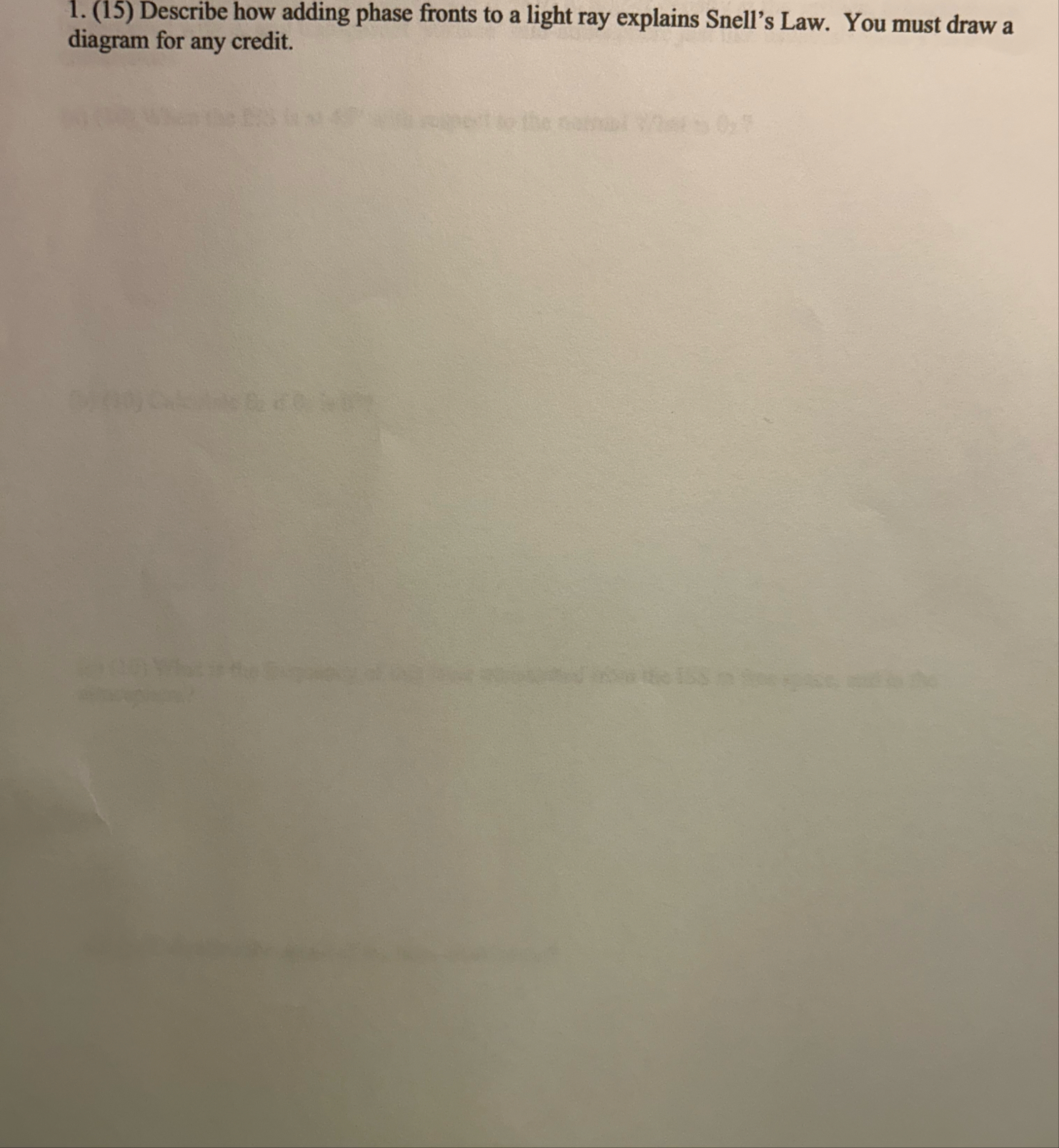 (15) ﻿Describe how adding phase fronts to a light ray | Chegg.com