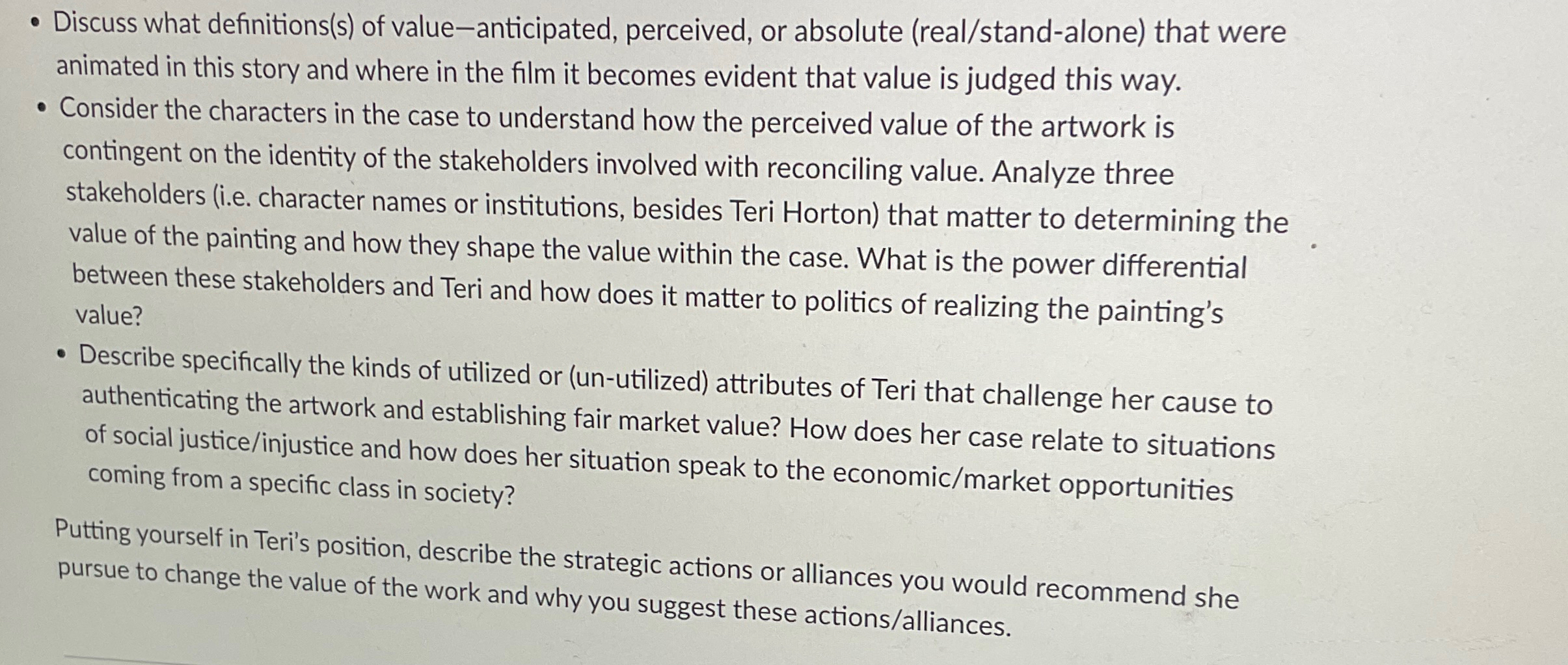 Solved Discuss what definitions(s) ﻿of value-anticipated, | Chegg.com