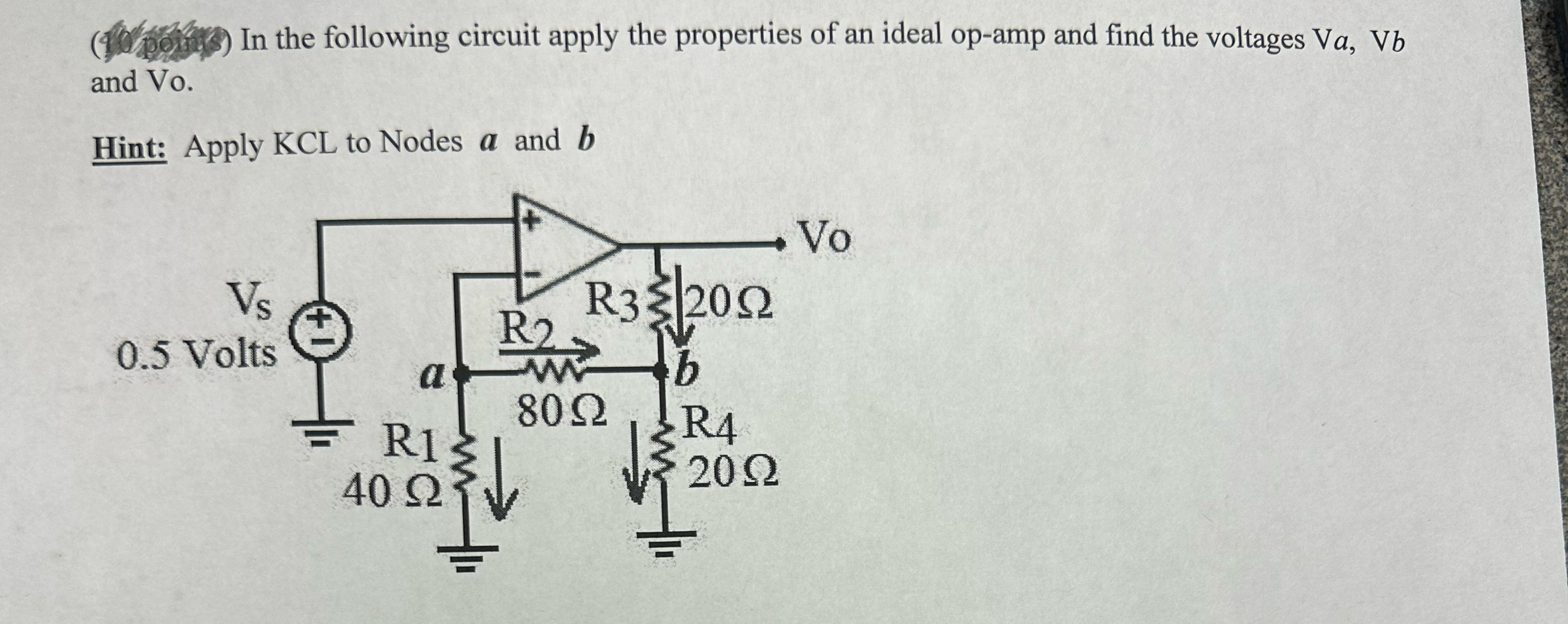 Solved In the following circuit apply the properties of an | Chegg.com