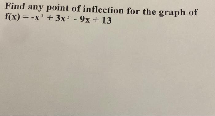 Solved Find any point of inflection for the graph of | Chegg.com