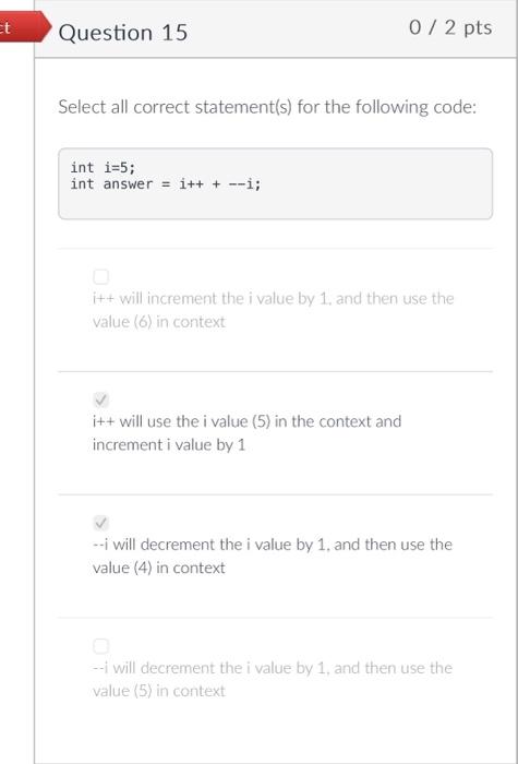 Solved Select all correct statement(s) for the following | Chegg.com