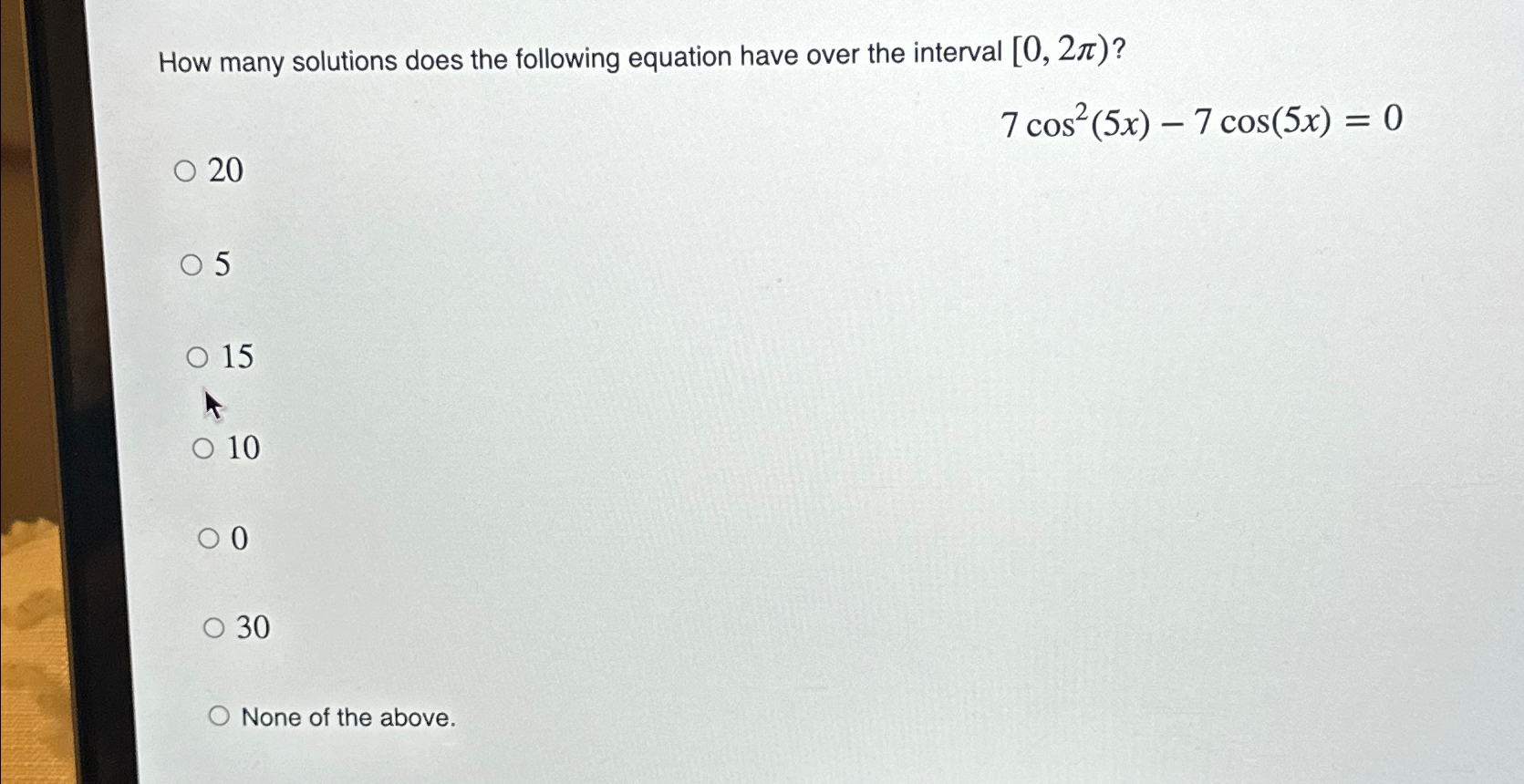 Solved How many solutions does the following equation have | Chegg.com