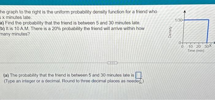 Solved he graph to the right is the uniform probability | Chegg.com