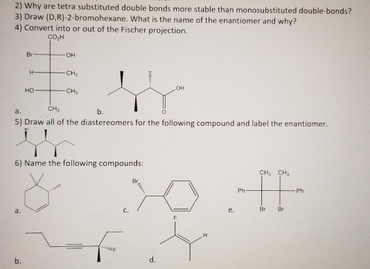 Solved 2) Why are tetra substituted double bonds more stable | Chegg.com