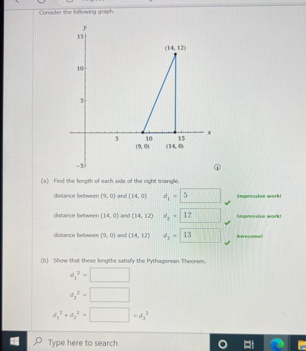 Solved Consider the following graph. (a) Find the length of | Chegg.com
