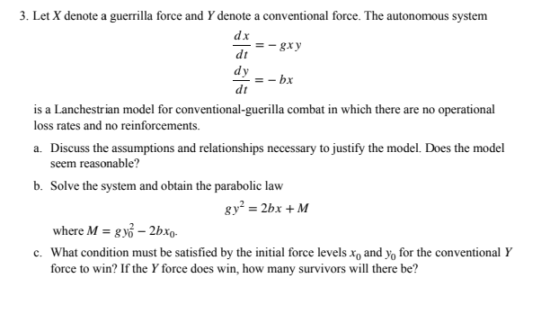 Let x ﻿denote a guerrilla force and Y ﻿denote a | Chegg.com