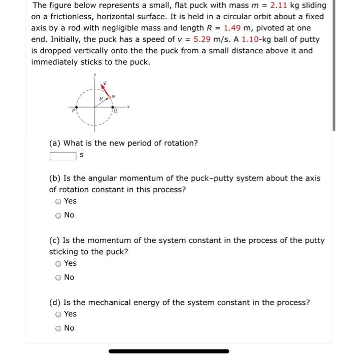 Solved The figure below represents a small, flat puck with | Chegg.com