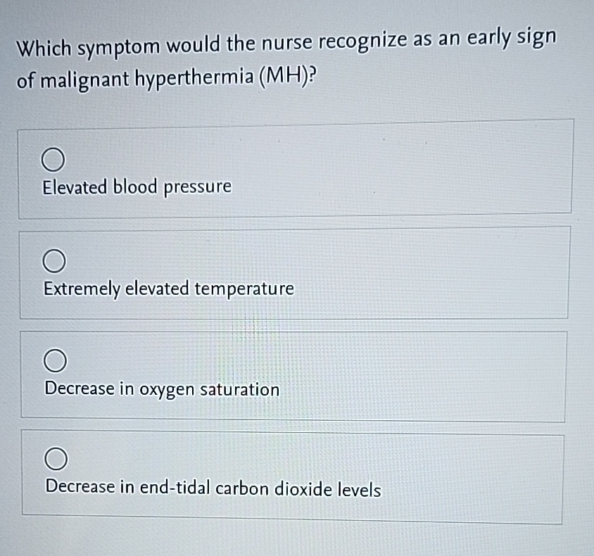 Solved Which symptom would the nurse recognize as an early | Chegg.com