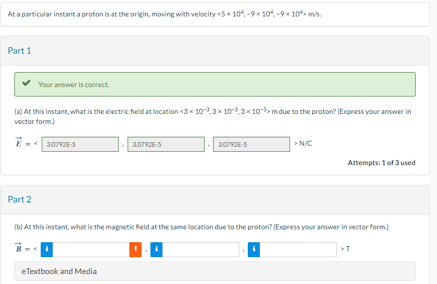 Solved At a particular instant a proton is at the origin, | Chegg.com