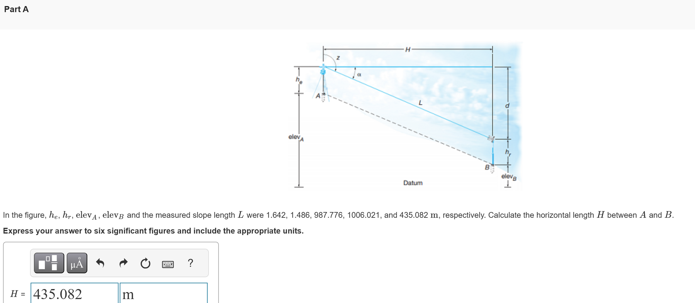 Solved Part A In the figure, h_(e),h_(r),elev_(A),elev_(B) | Chegg.com