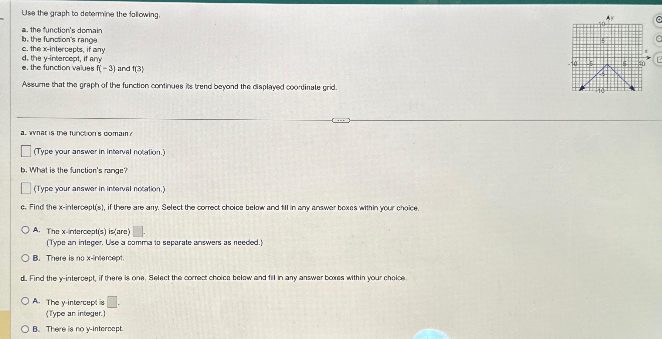 Solved Use the graph to determine the following.a. ﻿the | Chegg.com