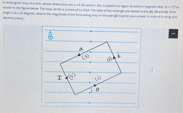 Solved A rectangular loop of a wire, whose dimensions are | Chegg.com