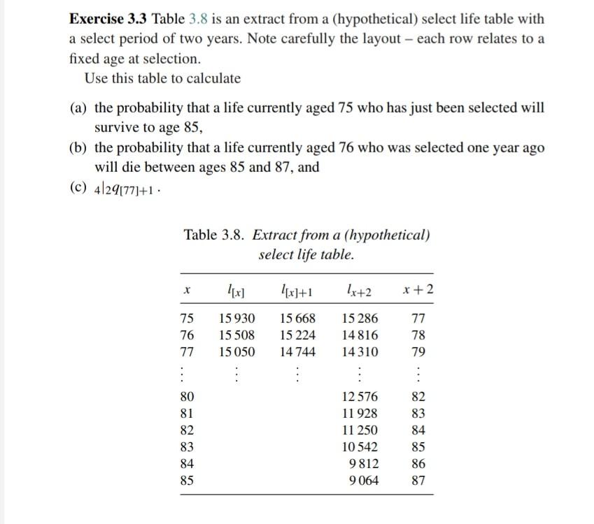 Solved Exercise 3.3 Table 3.8 is an extract from a | Chegg.com