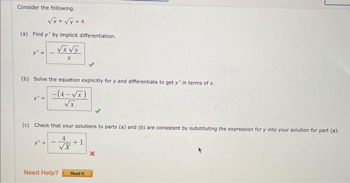 Solved Consider the following. 8x9+y5=3x (a) Find y′ by | Chegg.com