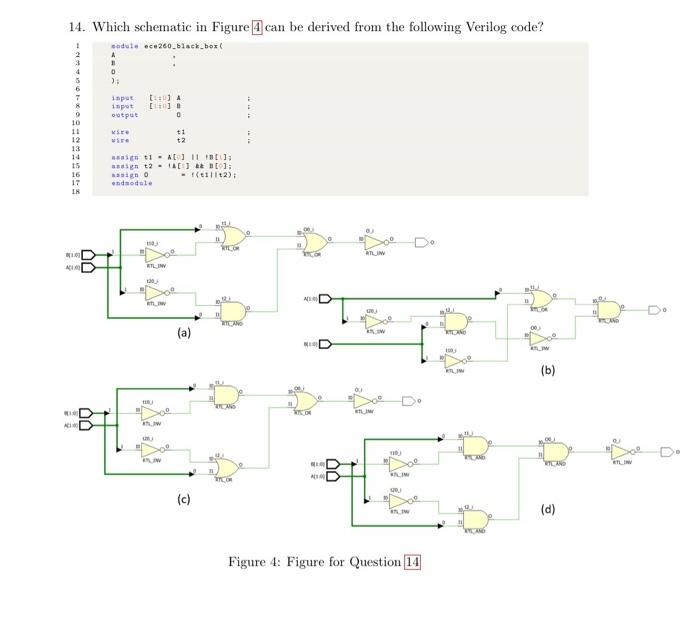 Solved 14. Which schematic in Figure 4 can be derived from | Chegg.com