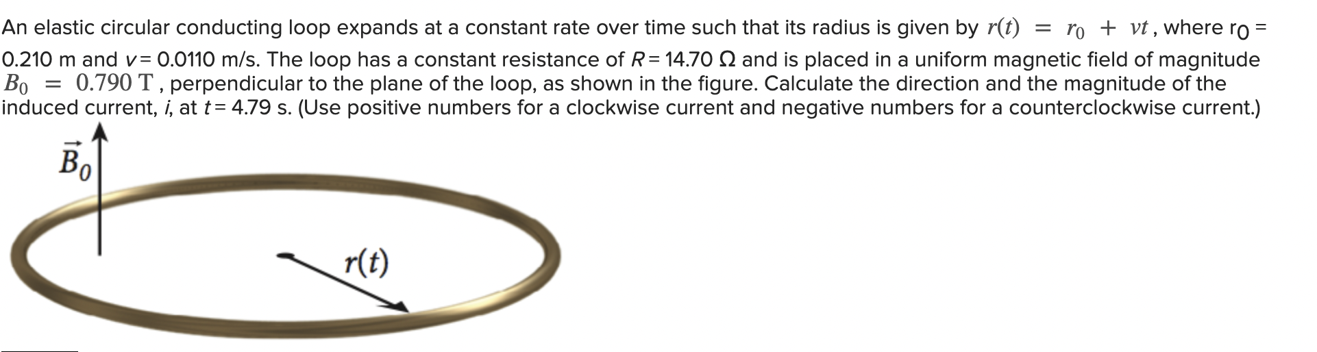 Solved An elastic circular conducting loop expands at a | Chegg.com