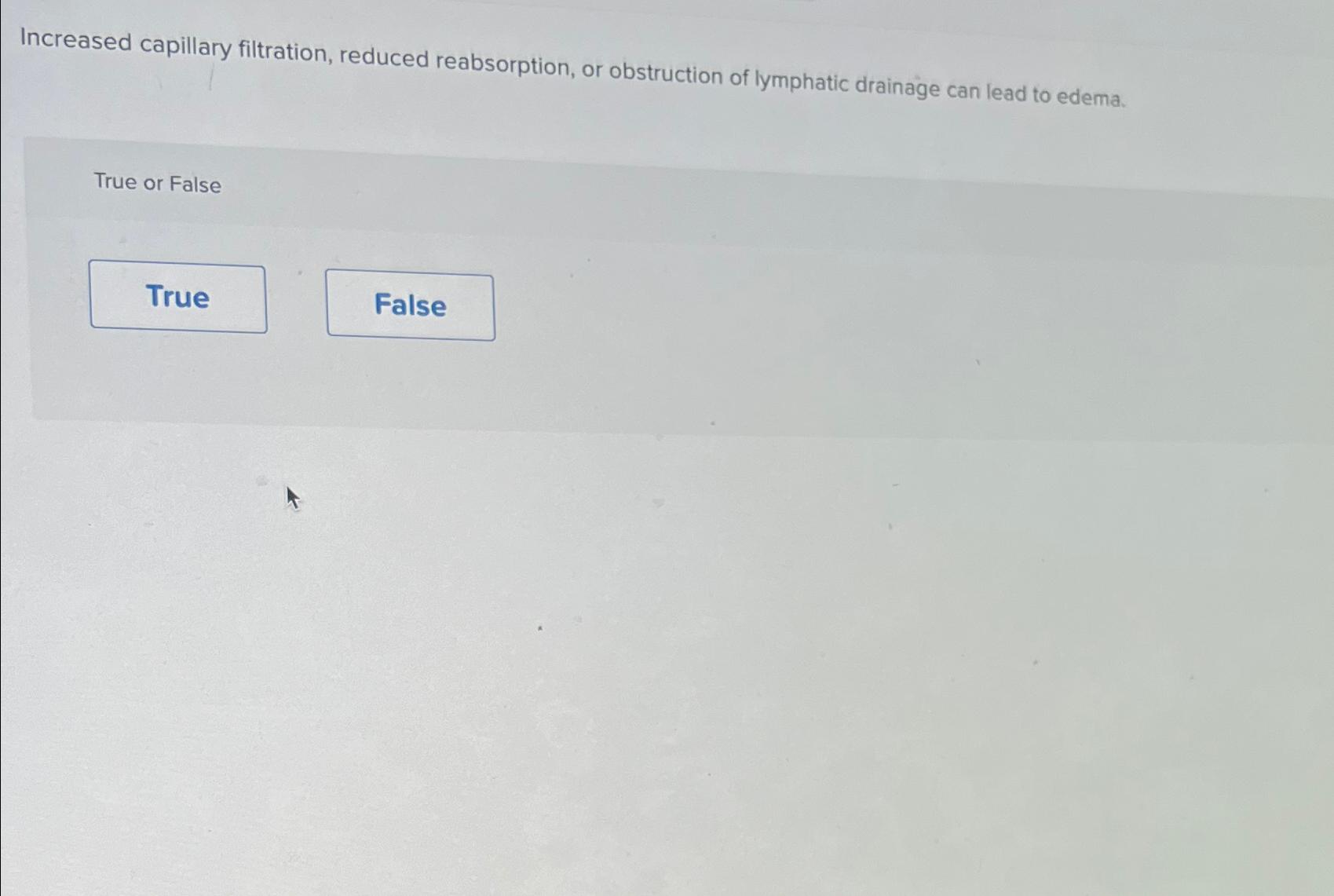 Solved Increased capillary filtration, reduced reabsorption, | Chegg.com