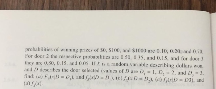 Solved In a game show contestants choose one of three doors | Chegg.com