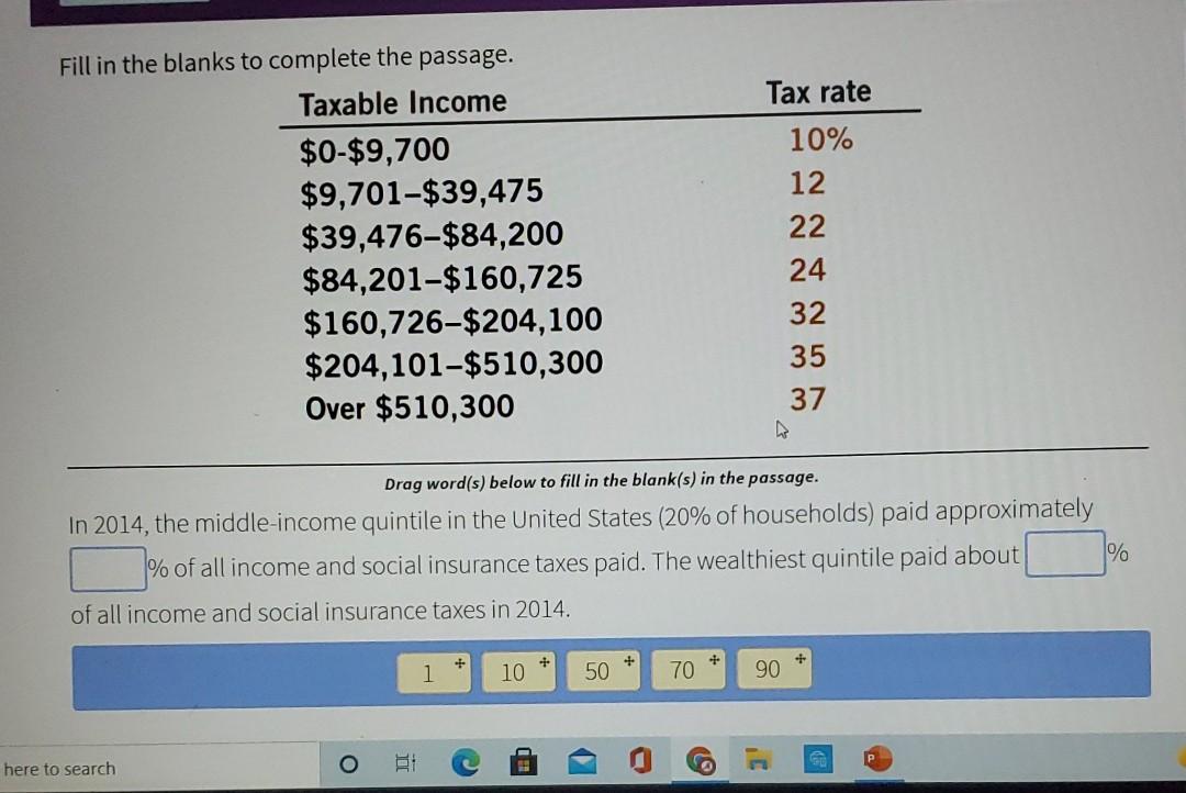Solved Tax rate Fill in the blanks to complete the passage. | Chegg.com