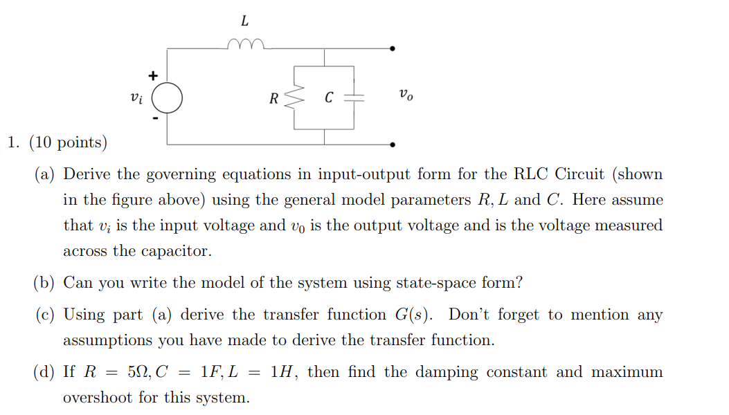 Solved (a) ﻿Derive the governing equations in input-output | Chegg.com