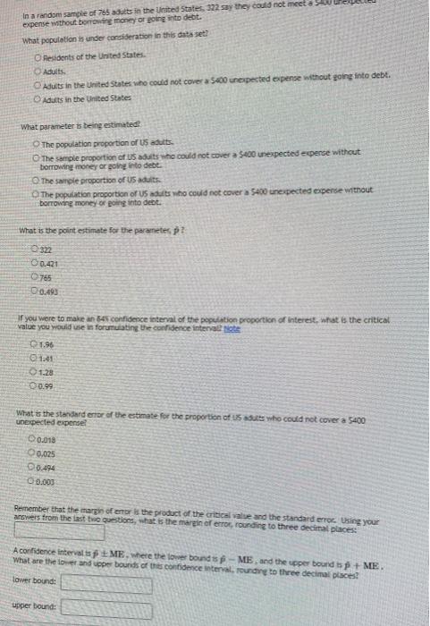Solved In a random sample of 765 adults in the Urited | Chegg.com
