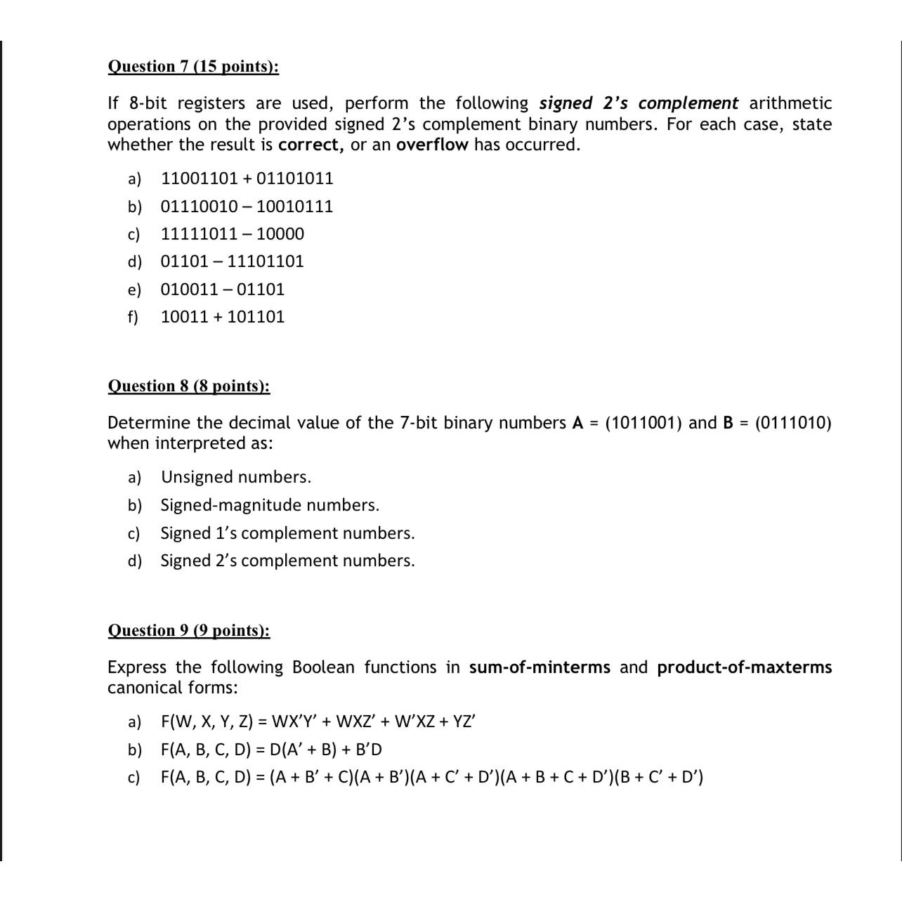 Solved Question 7 (15 ﻿points):If 8-bit registers are used, | Chegg.com