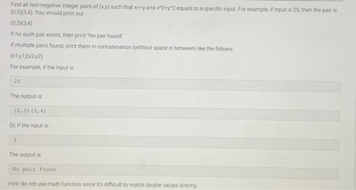 Solved Find all non-negative integer pairs of (x,y) such | Chegg.com
