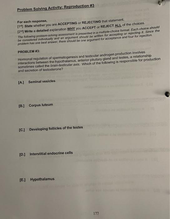 Solved Problem Solving Activity: Reproduction #3 For each | Chegg.com