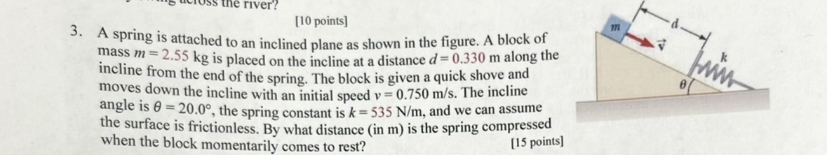 Solved A spring is attached to an inclined plane as shown in | Chegg.com