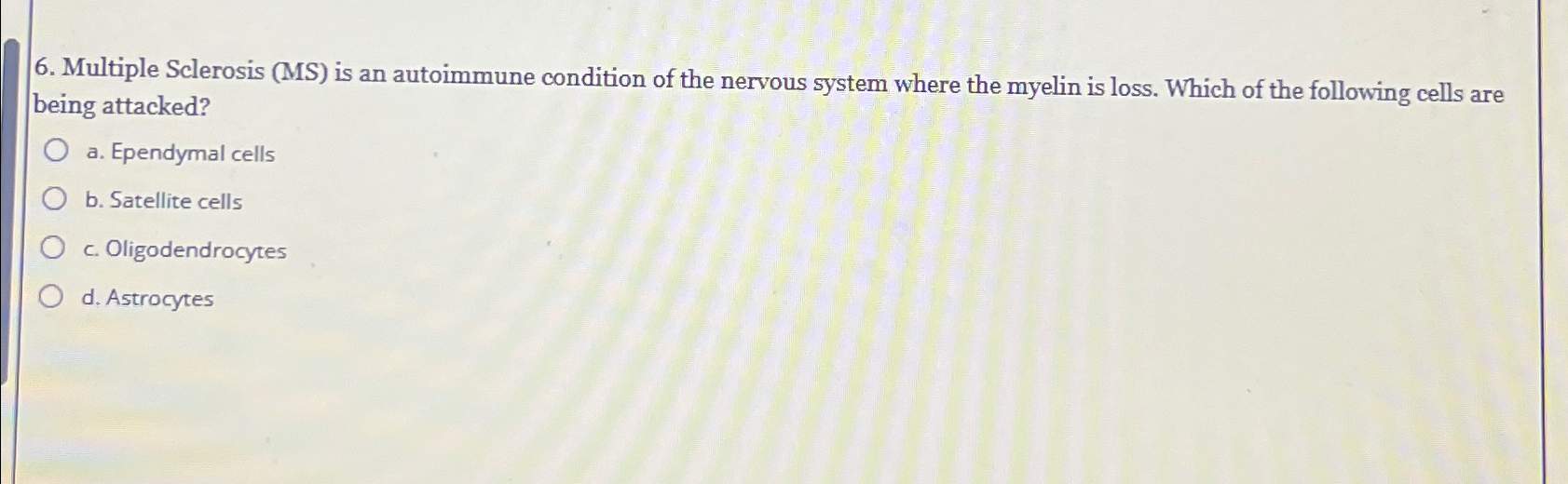 Solved Multiple Sclerosis (MS) ﻿is an autoimmune condition | Chegg.com