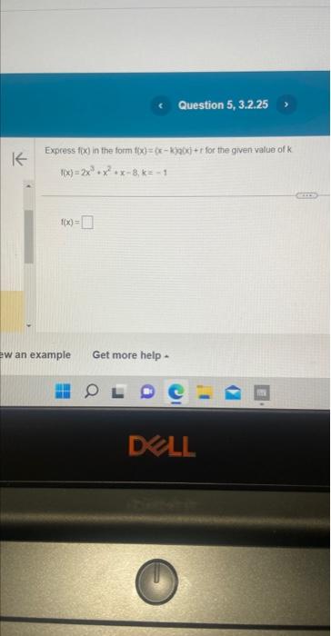 Solved Express f(x) in the form f(x)=(r−k)q(x)+r for the | Chegg.com Solved Express f(x) in the form f(x)=(r−k)q(x)+r for the | Chegg.com