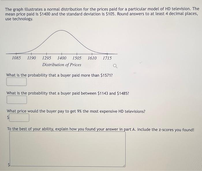Solved The graph illustrates a normal distribution for the | Chegg.com