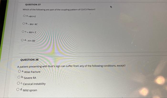 Solved Which of the following are part of the coupling | Chegg.com