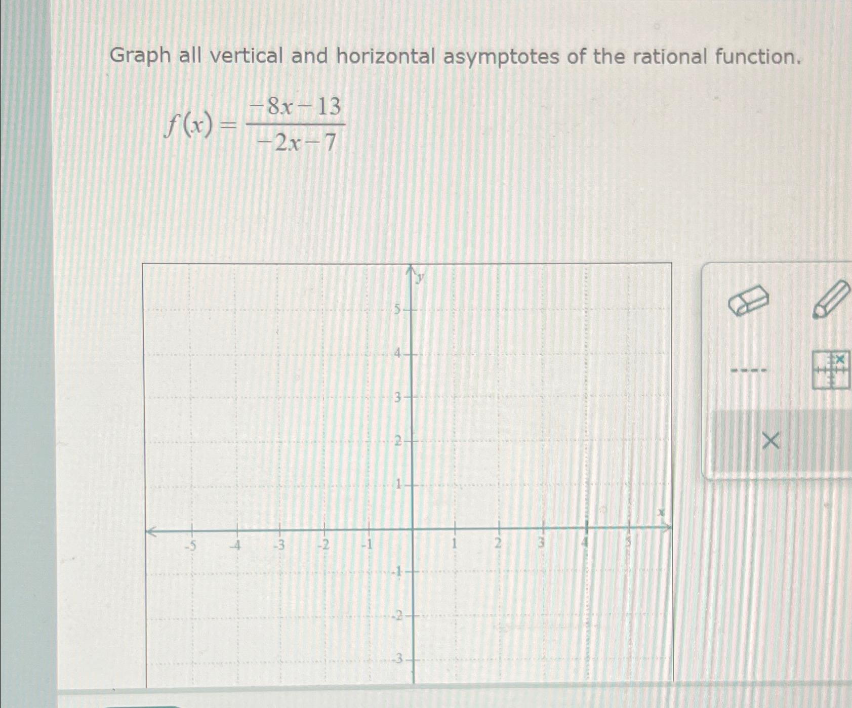 Solved Graph all vertical and horizontal asymptotes of the | Chegg.com