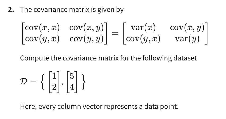 Solved The covariance matrix is given | Chegg.com