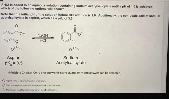 Solved If HCl is added to an aqueous solution containing | Chegg.com